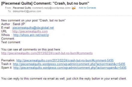 What’s up with that “No Reply”? – Piecemeal Quilts